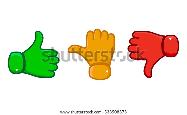 Hand Thumb Green Yellow Red Colors Stock Vector (Royalty Free) 533508373