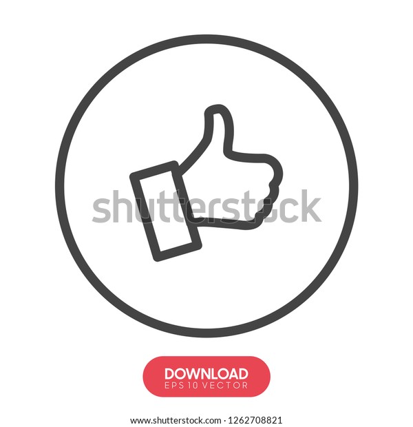 Hand Thumb Icon Flat Illustration Isolated Stock Vector (Royalty Free ...