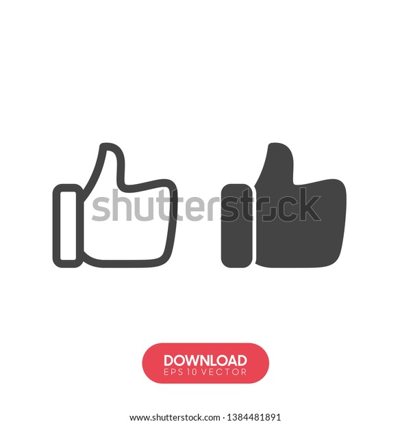 Hand Thumb Icon Flat Illustration Isolated Stock Vector (Royalty Free ...
