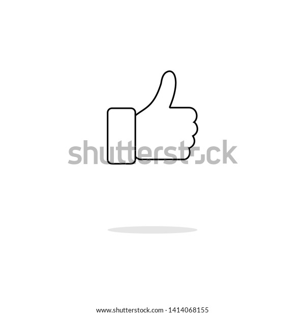 Hand Thumb Icon Flat Illustration Isolated Stock Vector (Royalty Free ...