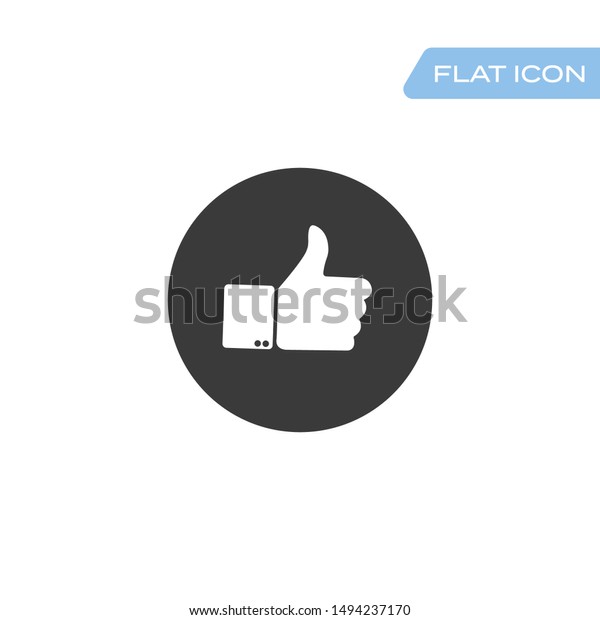 Hand Thumb Icon Flat Illustration Isolated Stock Vector (Royalty Free ...