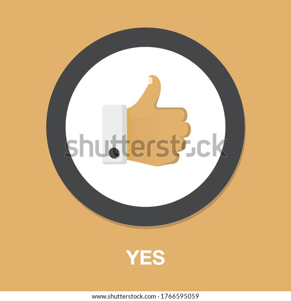 Hand Thumb Icon Flat Illustration Isolated Stock Vector (Royalty Free ...