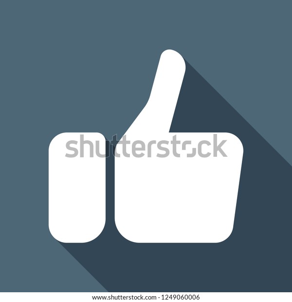 Hand Thumb Like Icon White Flat: เวกเตอร์สต็อก (ปลอดค่าลิขสิทธิ์ ...