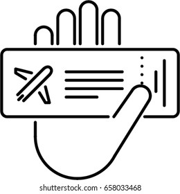 Hand Ticket Outline Icon Stock Vector (Royalty Free) 658033468 ...
