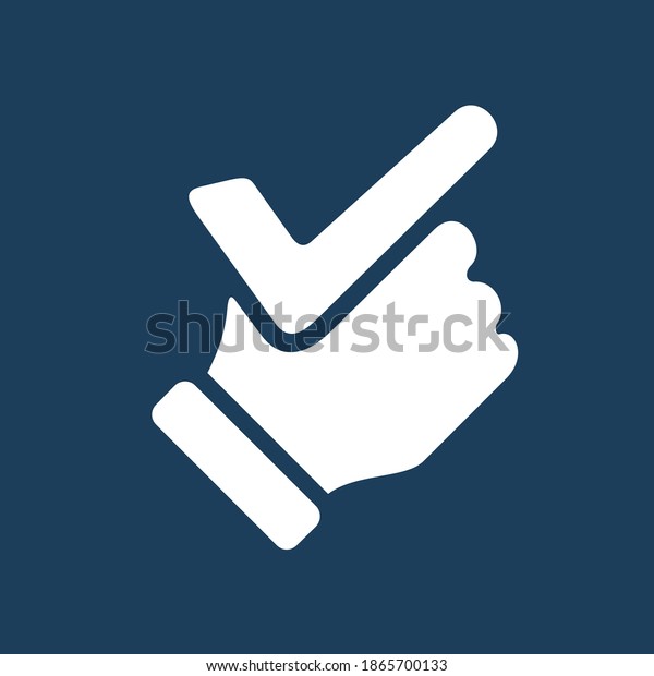 Hand Touch Check Mark Logo Stock Vector (Royalty Free) 1865700133 ...
