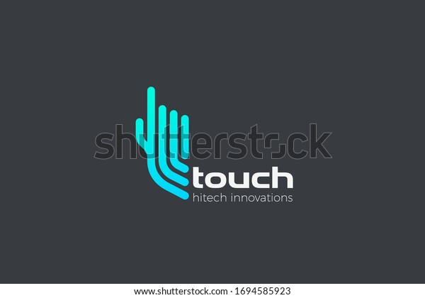 Hand Touch Finger Logo Click Press Stock Vector (Royalty Free ...