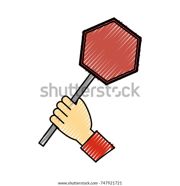 Hand Trafic Sign Vector Illustration Stock Vector (Royalty Free ...