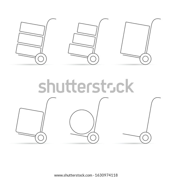 Hand Trolley Icon Vector On White Stock Vector (Royalty Free ...