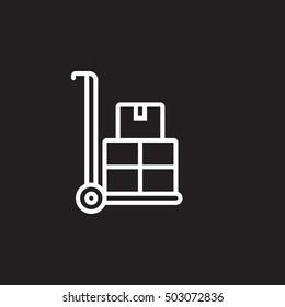 Hand Trolley Line Icon Outline Vector Stock Vector (Royalty Free ...