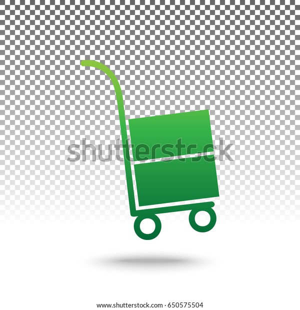 Hand Truck Sign Vector Green Gradient Stock Vector (Royalty Free ...