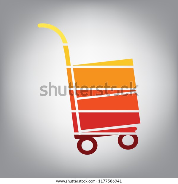 Hand Truck Sign Vector Horizontally Sliced Stock Vector (Royalty Free ...
