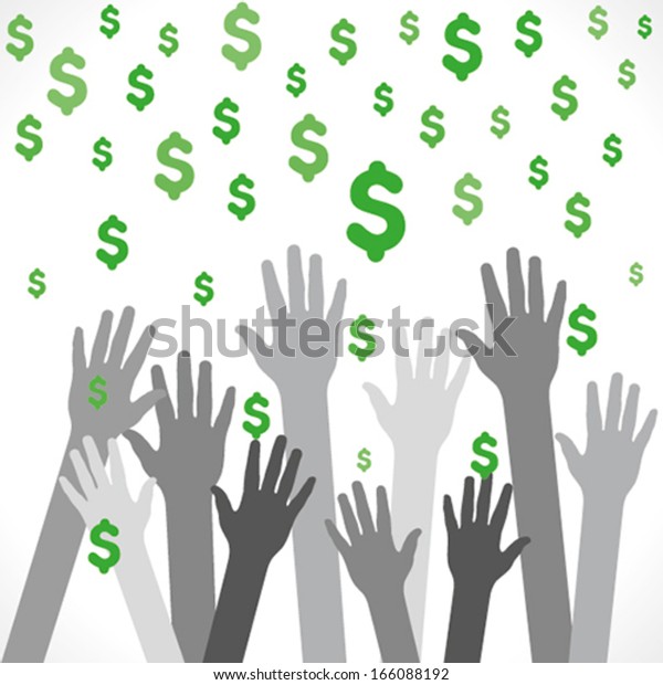 Hand Try Catch Dollar Symbol Background Stock Vector (Royalty Free ...