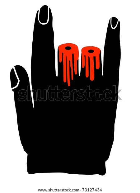 Hand Two Cut Fingers Heavy Metal Stock Vector (Royalty Free) 73127434 ...