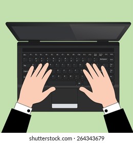 7,905 Hand typing laptop Stock Illustrations, Images & Vectors ...