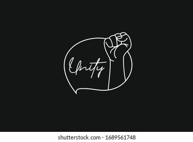 Hand Unity Calligraphic Line Art Text Stock Vector (Royalty Free ...