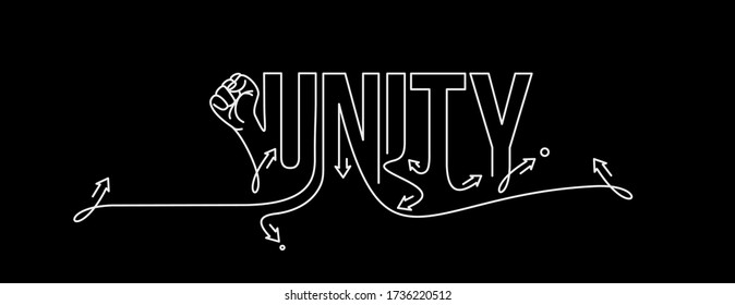 Hand Unity Calligraphic Line Art Text Stock Vector (Royalty Free ...