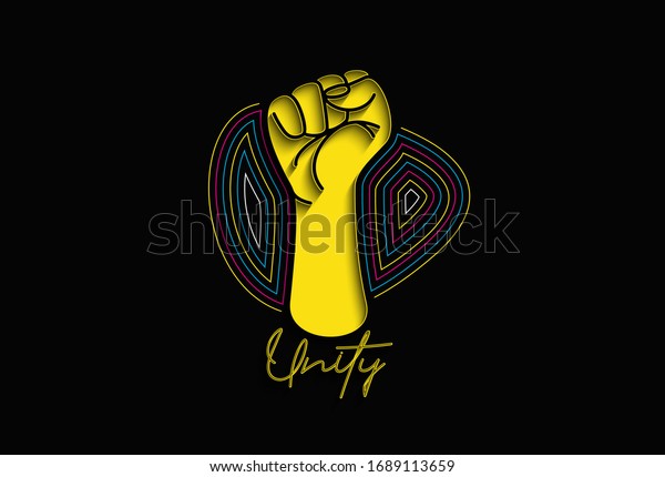 Hand Unity Calligraphic Line Art Text Stock Vector (Royalty Free ...