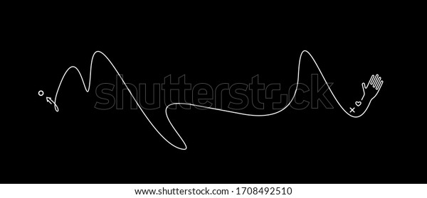 Hand with Unity Calligraphic line art: vector de stock (libre de ...