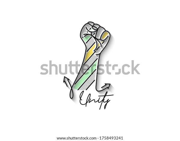 Hand Unity Calligraphic Line Art Text Stock Vector (Royalty Free ...