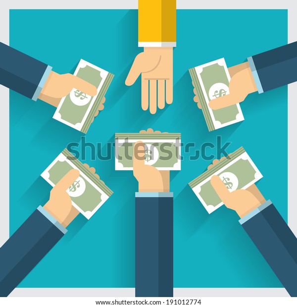 Hand Vector Exchange Money Idea One Stock Vector (Royalty Free) 191012774