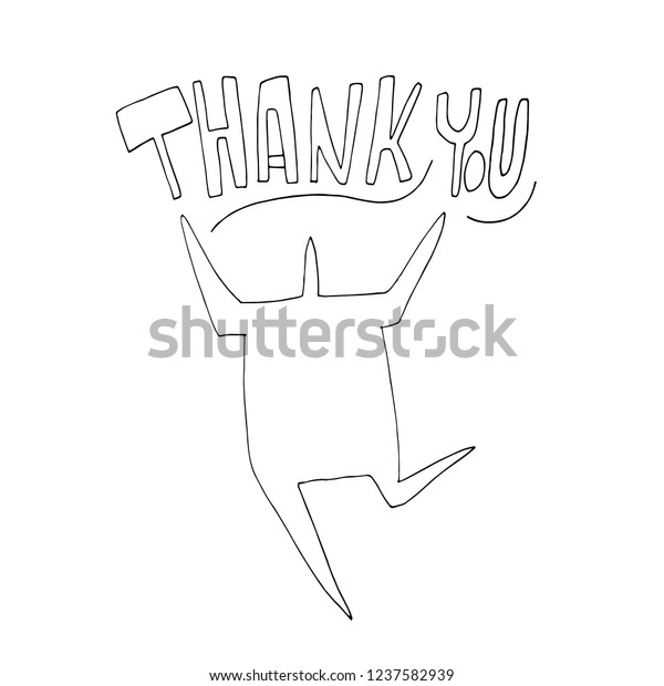 Hand Vector Outline Stick Figure Illustration Stock Vector (Royalty ...