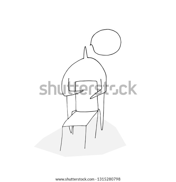 Hand Vector Outline Stick Figure Illustration Stock Vector (Royalty ...