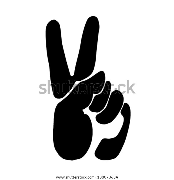 Hand Victory Sign 1 Stock Vector (Royalty Free) 138070634