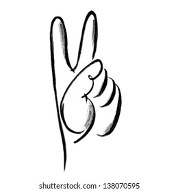 Hand Victory Sign 3 Stock Vector (Royalty Free) 138070595 | Shutterstock