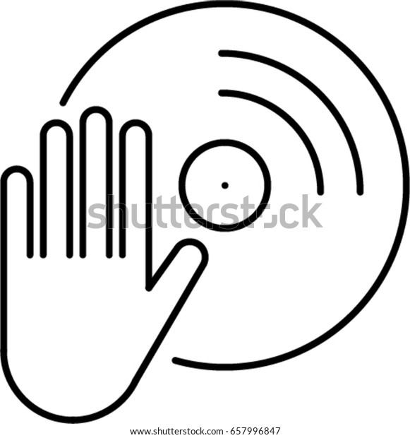 Hand Vinyl Record Outline Icon Stock Vector (Royalty Free) 657996847 ...