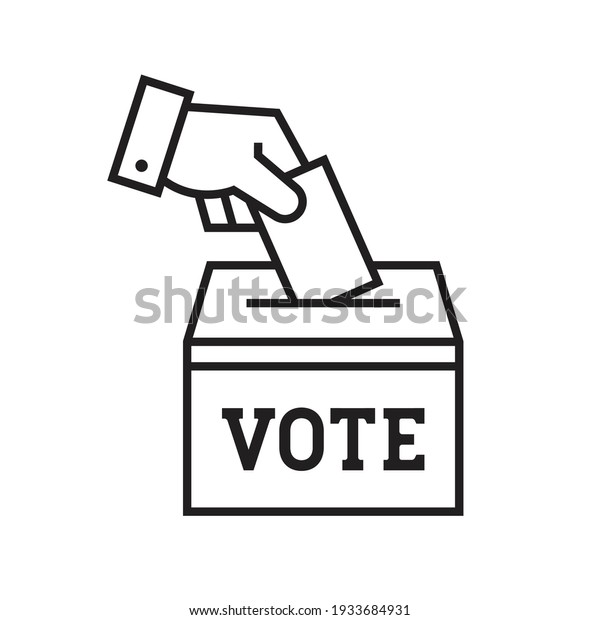 Hand Voting Ballot Box Icon Election Stock Vector (Royalty Free ...