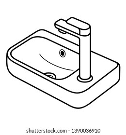 Hand Wall Basin Vector Outline Icon Stock Vector (Royalty Free ...
