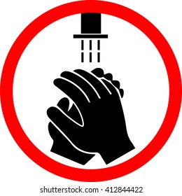 Hand Wash Sign Stock Vector (Royalty Free) 412844422 | Shutterstock