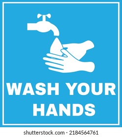 Hand Wash Sign Vector Blue Color Stock Vector (Royalty Free) 2184564761 ...
