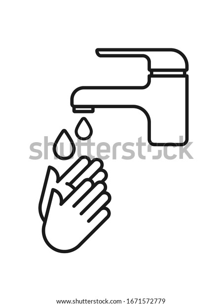 Hand Washing Washing Hands Under Tap Stock Vector (Royalty Free ...