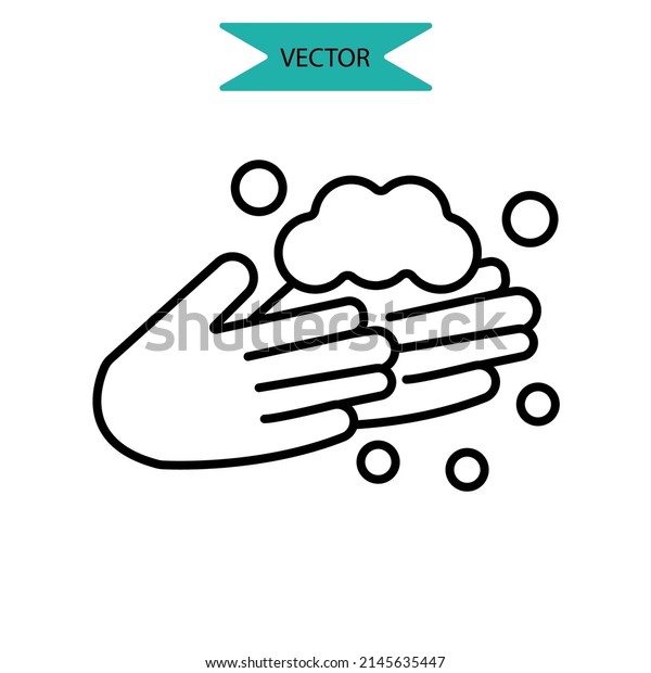 Hand Washing Icons Symbol Vector Elements Stock Vector (Royalty Free ...