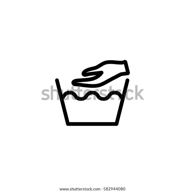 Hand Washing Laundry Symbol Line Icon Stock Vector (Royalty Free ...