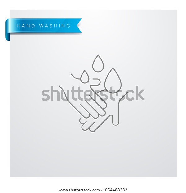 Hand Washing Line Icon Stock Vector (Royalty Free) 1054488332
