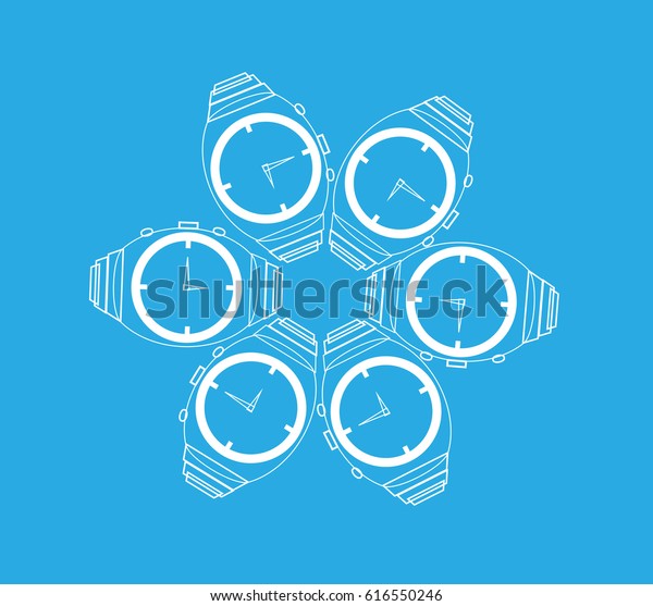 Hand Watch Time Indication Illustration Watch Stock Vector (Royalty ...