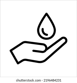 Hand Water Drop Icon Save Water Stock Vector (Royalty Free) 2196484231 ...