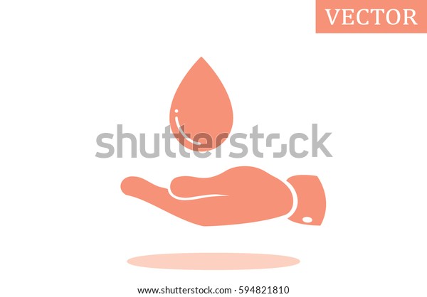 Hand Water Drop Icon Vector Illustration Stock Vector (Royalty Free ...