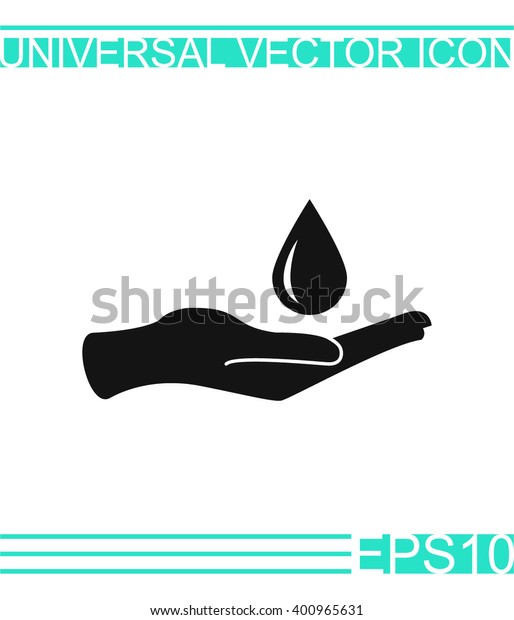 Hand Water Drop Symbol Stock Vector (Royalty Free) 400965631