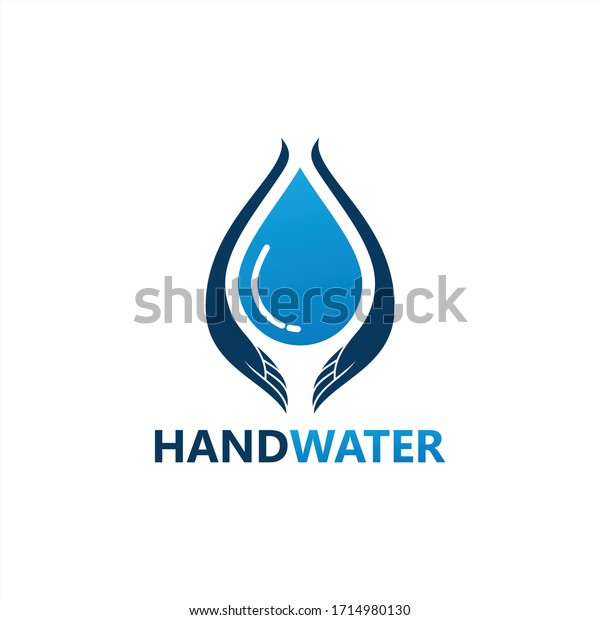 Hand Water Logo Template Design Stock Vector (Royalty Free) 1714980130