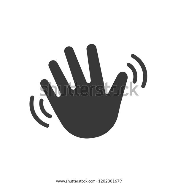 Hand Wave Waving Hi Hello Vector Stok Vektör (Telifsiz) 1202301679