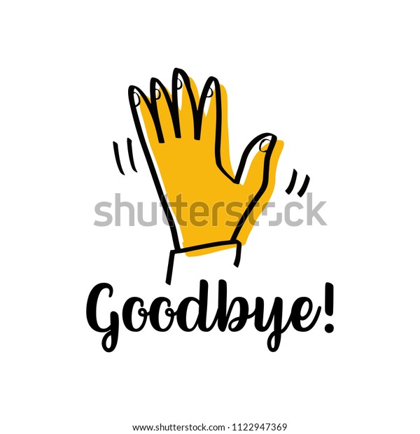 Hand Waving Hello Welcome Sign Goodbye Stock Vector (Royalty Free ...