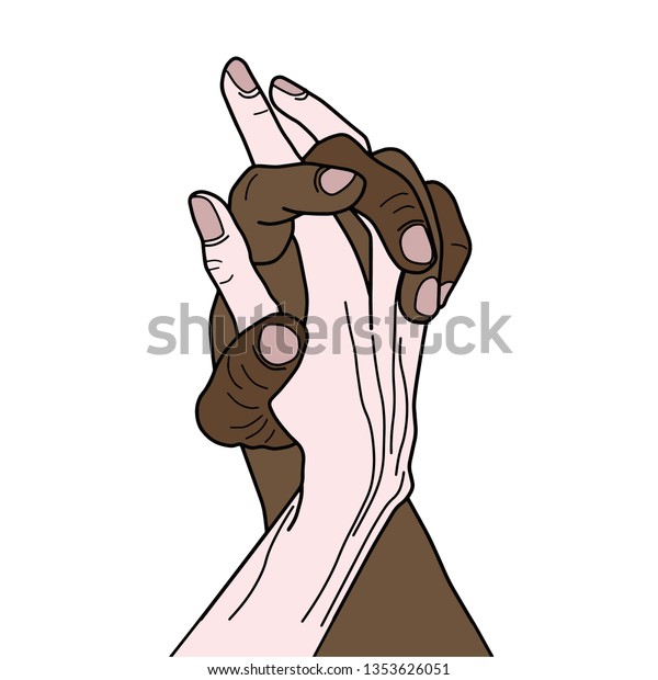Hand White Man Hand Black Man Stock Vector (Royalty Free) 1353626051 ...