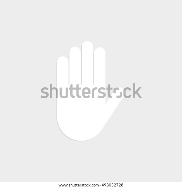Hand White Vector Icon Shadow Stock Vector (Royalty Free) 493052728 ...