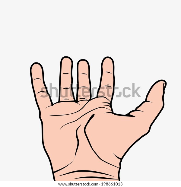Hand Wide Open Illustration Vector Stock Vector (Royalty Free) 198661013