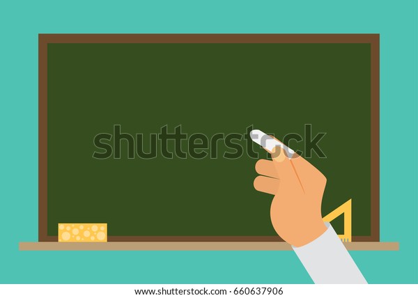 Hand Writing Chalkboard Flat Design Stock Vector (Royalty Free ...