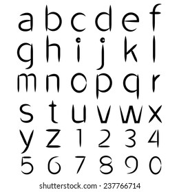 Hand Writing Lettering Vector Alphabet Stock Vector (Royalty Free ...