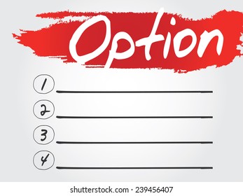 Hand Writing Option Blank List Vector Stock Vector (Royalty Free ...